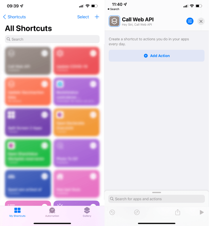 利用 iOS 的 Shortcuts App 定期呼叫無伺服器函式或 Web API