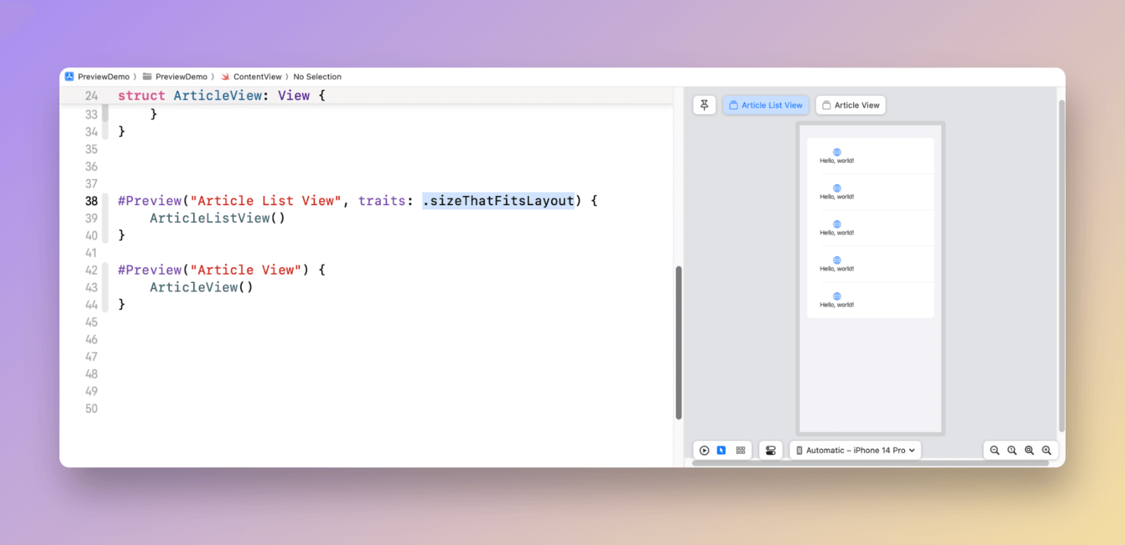 如何在 Xcode 使用 Swiftui Preview Macro